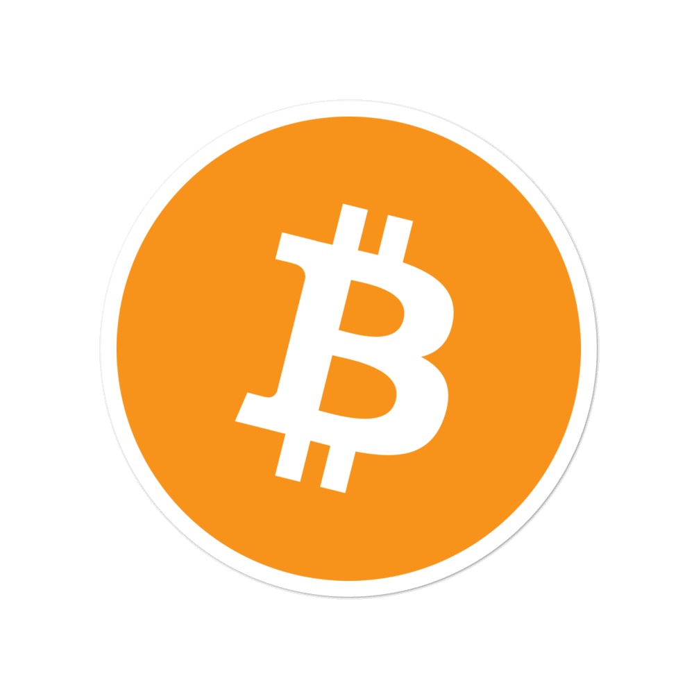 Bitcoin (BTC) Kiss Cut Vinyl Sticker - Crypto Clothing